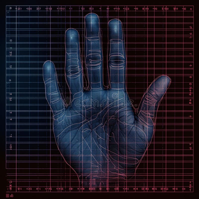Hand Detection Screen on Wall Stock Illustration - Illustration of ...