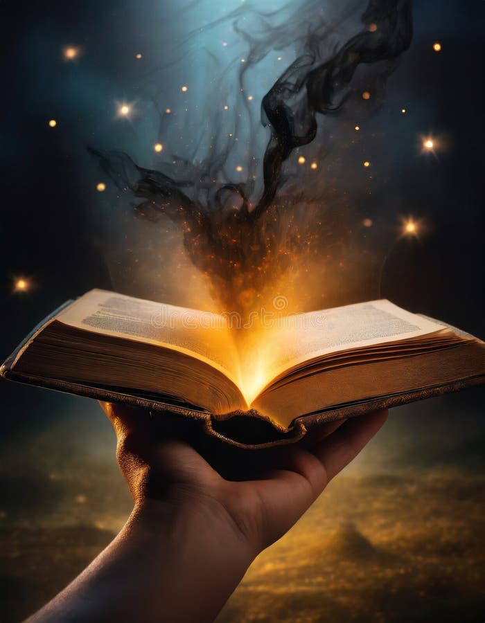 A book of black magic stock illustration. Illustration of opening ...