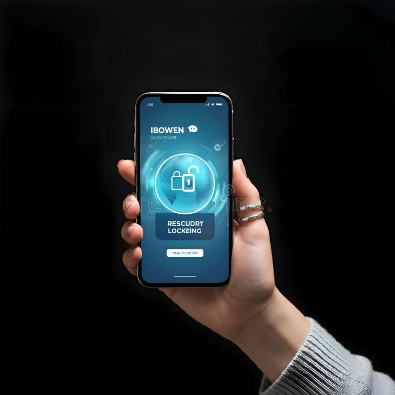 AI-Generated Image of Hand Holding Phone with Rescudy Locking Security ...
