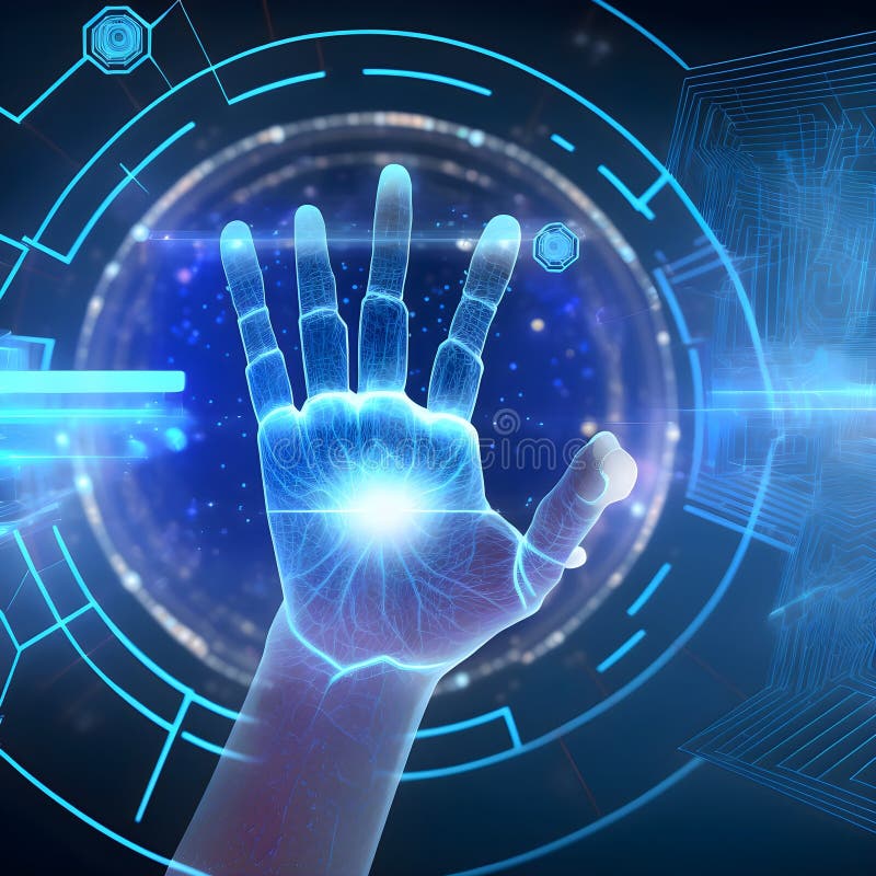 AI Generated Hand Typing on a Keyboard with a Computer Monitor Stock ...