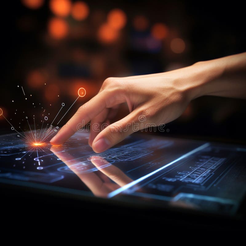 Finger Touching Touch Screen Stock Illustration - Illustration of ...