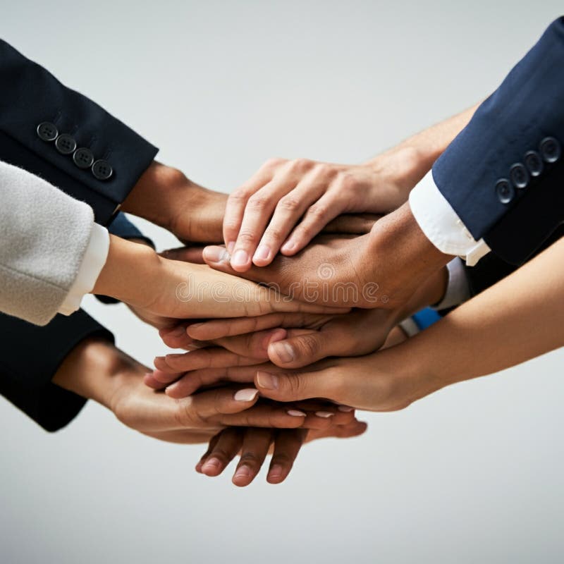 Hands Stacked on Each Other Teamwork Symbol Icons Isolated on White ...