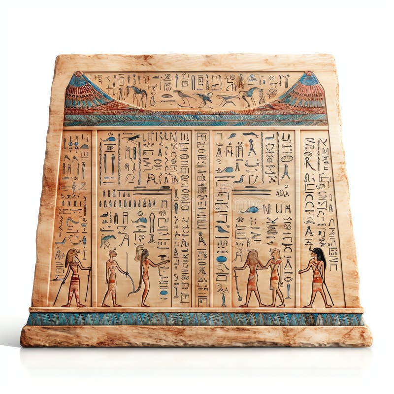 Hieroglyphic Inscriptions on a Stone Tablet or Wall Illustration Stock ...