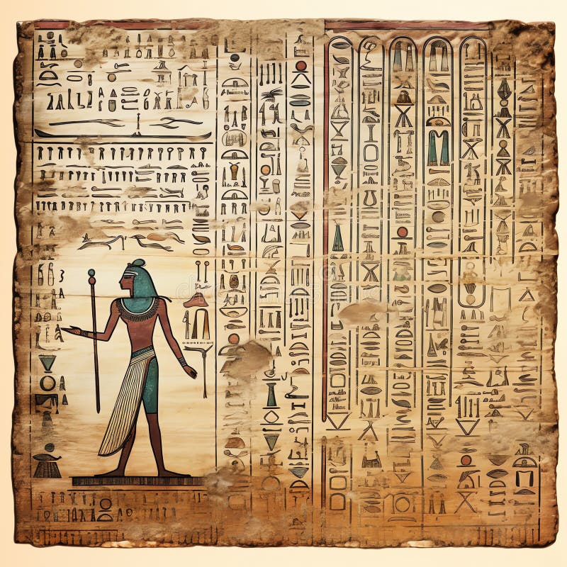 Hieroglyphic Inscriptions on a Stone Tablet or Wall Illustration Stock ...