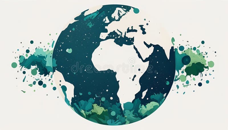Highly Detailed Minimal Flat Design of Planet Earth, Made with ...