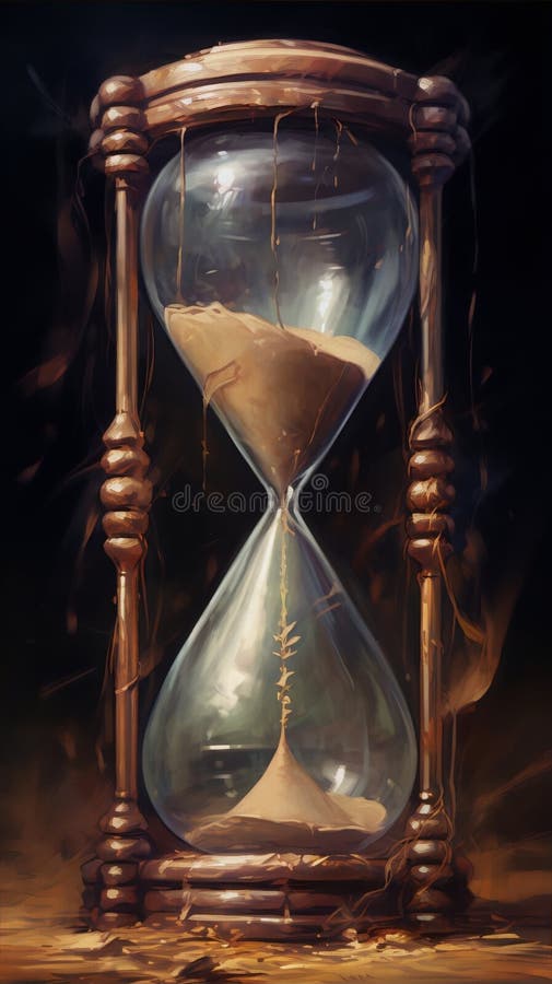 An Hourglass Timer with a Plant Growing Inside it Stock Image - Image ...