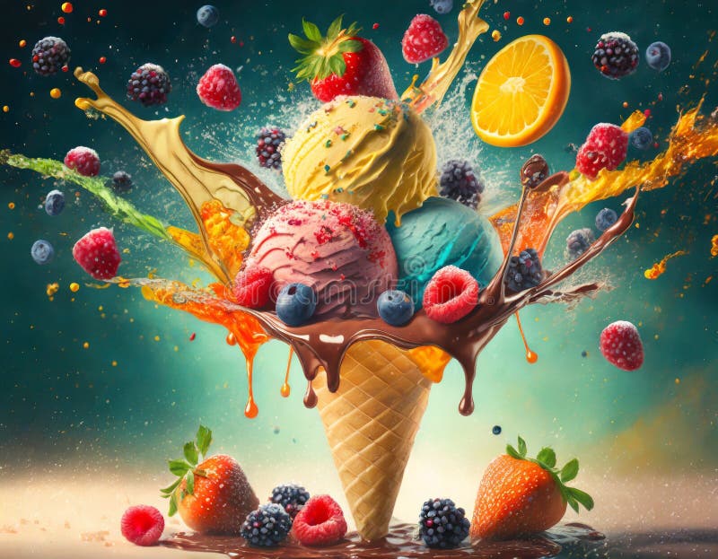 Ice cream explosion stock illustration. Illustration of icecream ...