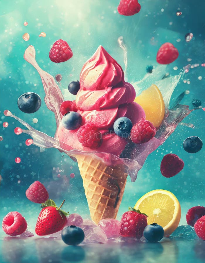 Ice cream explosion stock illustration. Illustration of flying - 294952090