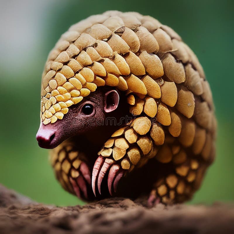 AI Generated Image of an Indian Pangolin with Scaled Body Shell Stock ...