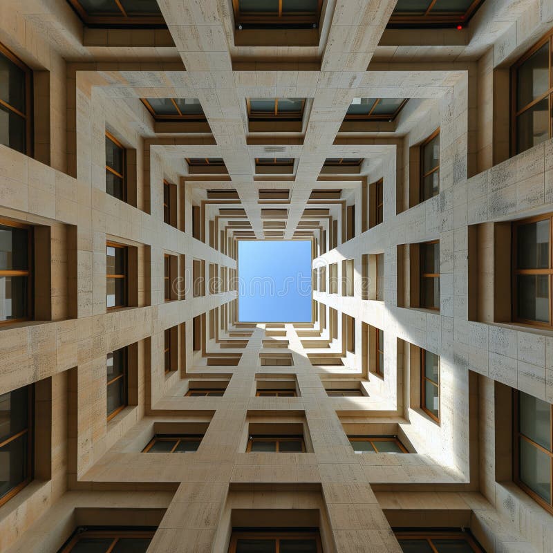 AI-generated Image: "Infinite Square Atrium in Modern Architecture ...