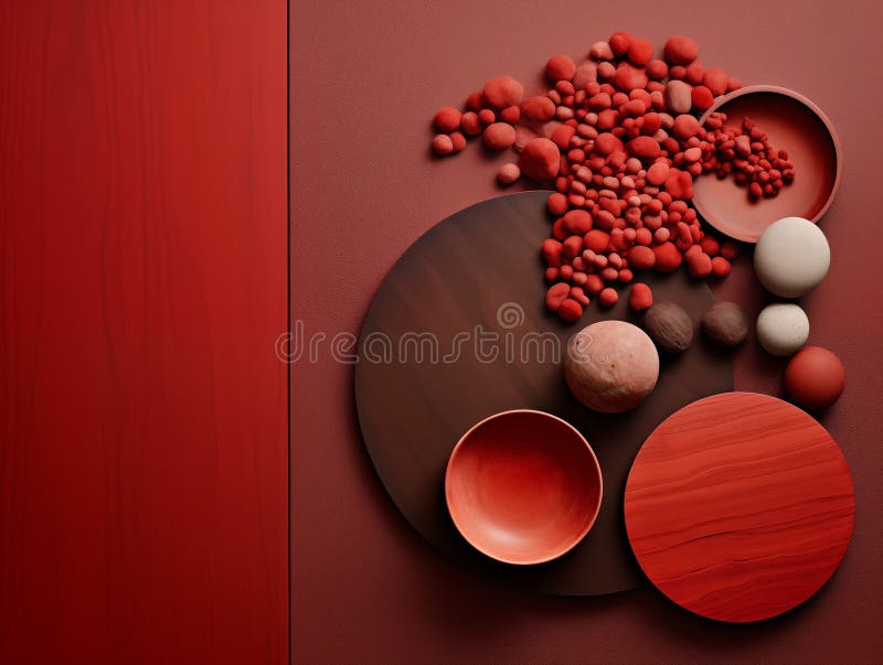 AI Generated Image - Interior Design Moodboard in Red Colors Tones ...