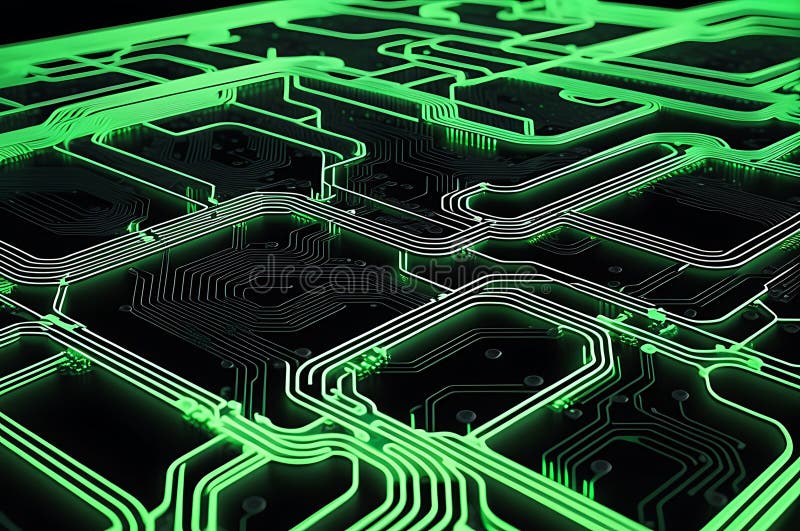 AI-Generated Image: Intricate Circuit Board Patterns Weaving Across the ...