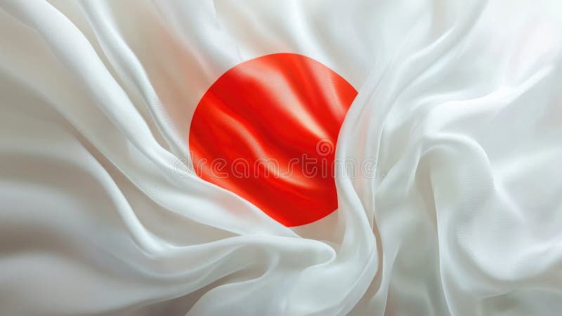 Japan Flag Waving in the Wind, Closeup of Photo with Soft Focus. Stock ...