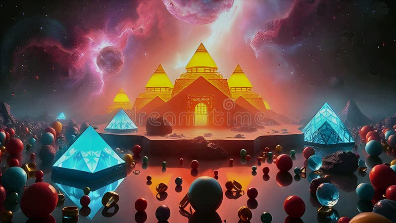 Orb Production Pyramid Central Stock Illustration - Illustration of ...