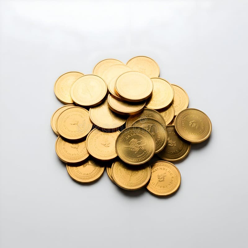 AI-Generated Image: Pile of Gold-Colored Round Coins Stock Illustration ...