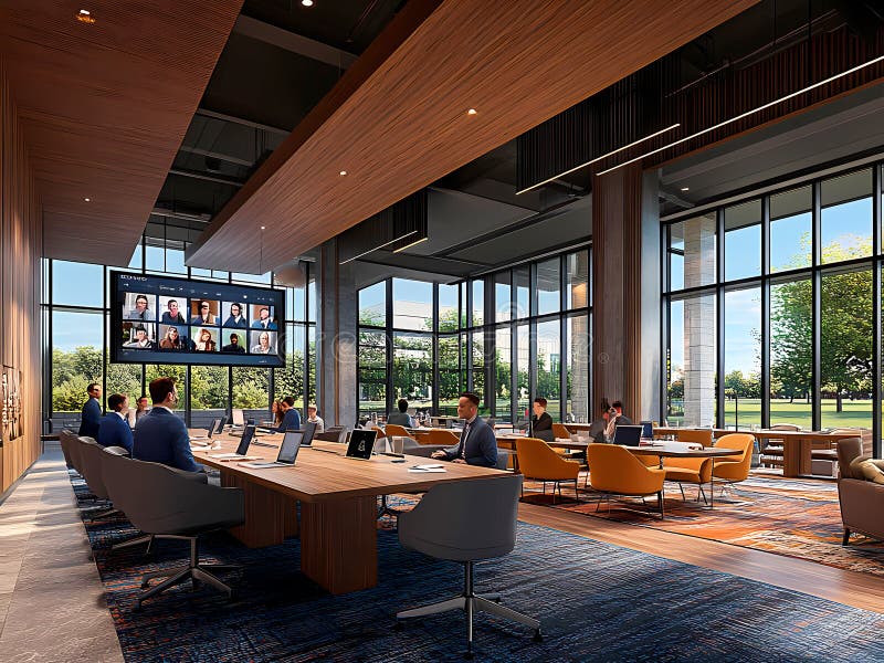 AI-Generated Image of a Large Room with a TV on the Wall and People ...