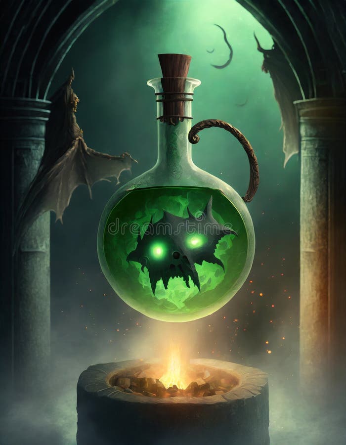 A Black Magic Potion in the Dungeons Stock Illustration - Illustration ...