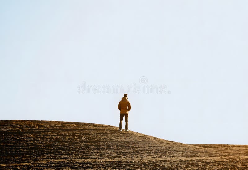 Man All by Himself Alone in the Middle of Nowhere with Blank Space ...