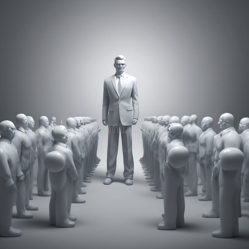 AI Generated Man in Front of Little People Stock Illustration ...