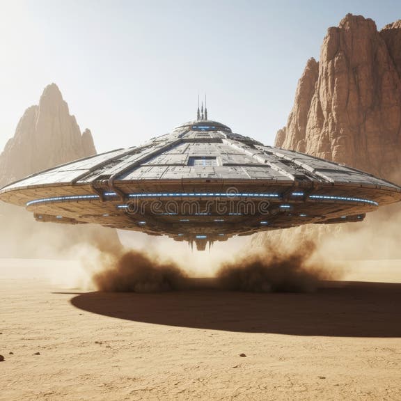 AI-Generated Image of a Massive Disc-shaped Alien Spacecraft Hovering ...