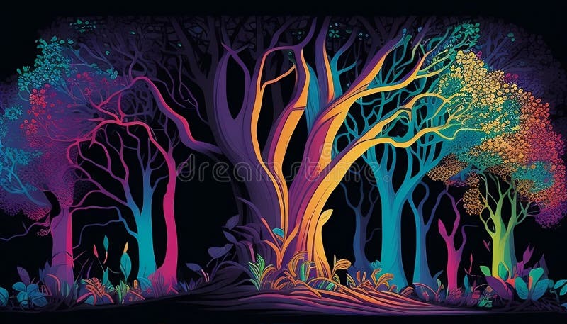 Enchanted Forest of Vector Trees - Made with Generative AI Stock ...
