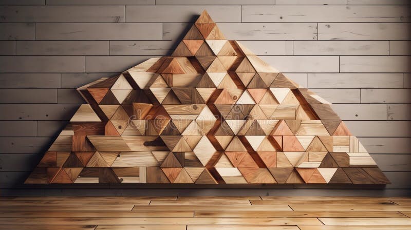 Wooden Triangles in a New Light, Made with Generative AI Stock ...