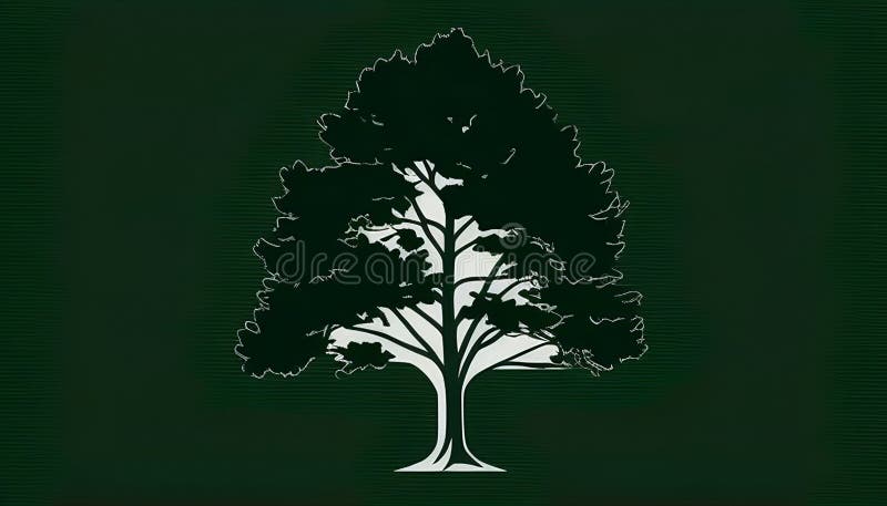 Evergreen Emblem: a Minimalist Tree Symbol in Flat Design, Made with ...