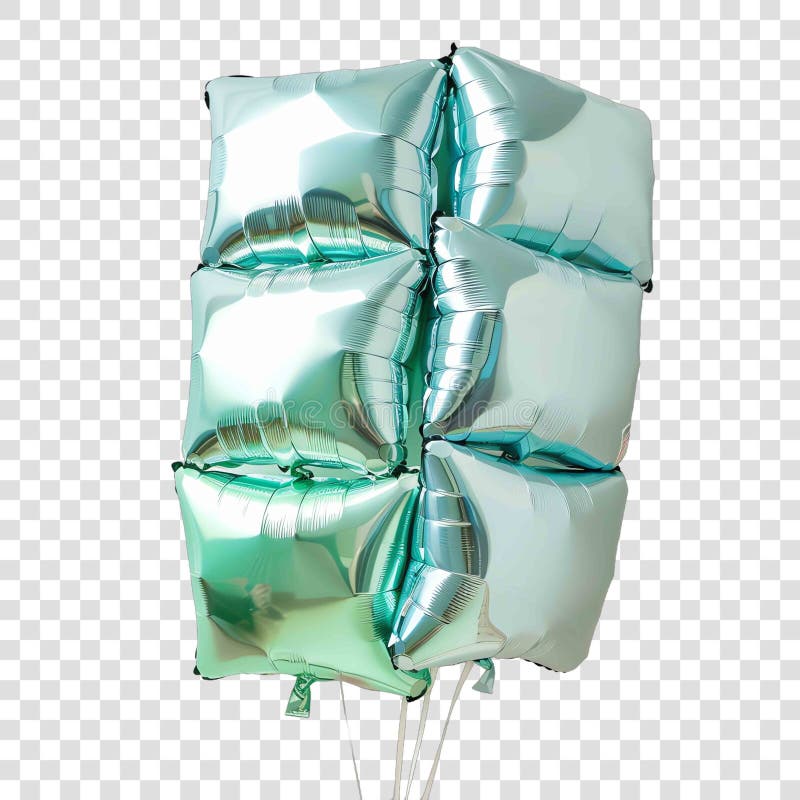 Mint Rectangular Shaped Foil Balloon Stock Illustration - Illustration ...