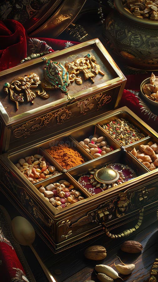 Mithai boxes hindu stock illustration. Illustration of floral - 336429926