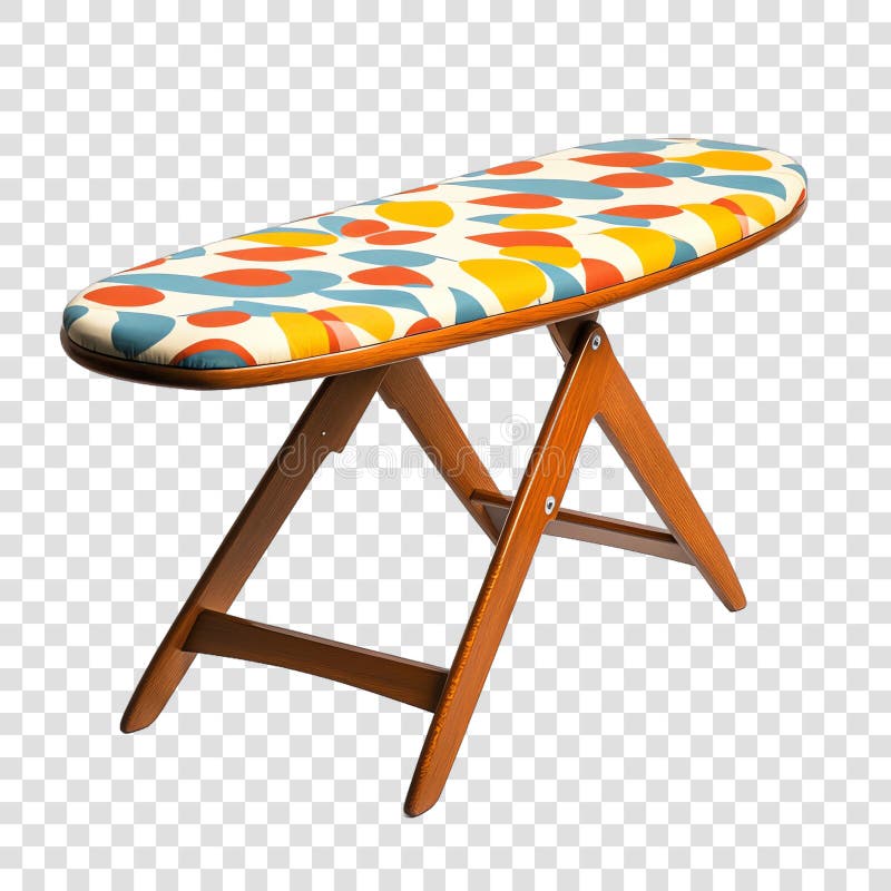 Modern Ironing Board with a Patterned Cover Stock Photo - Illustration ...