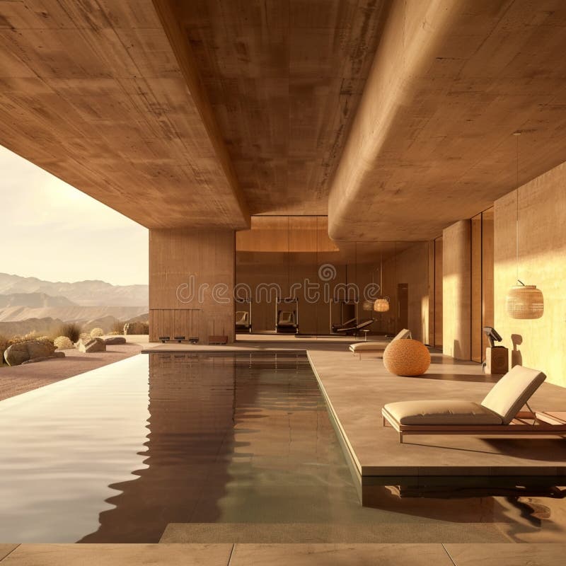 AI Generated Image of Interior with Pool Stock Illustration ...