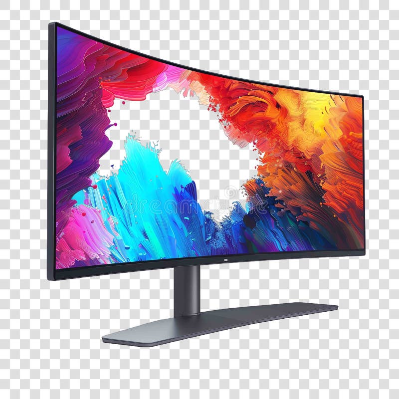 Monitor Transparent Background Realistic Element Stock Illustration ...