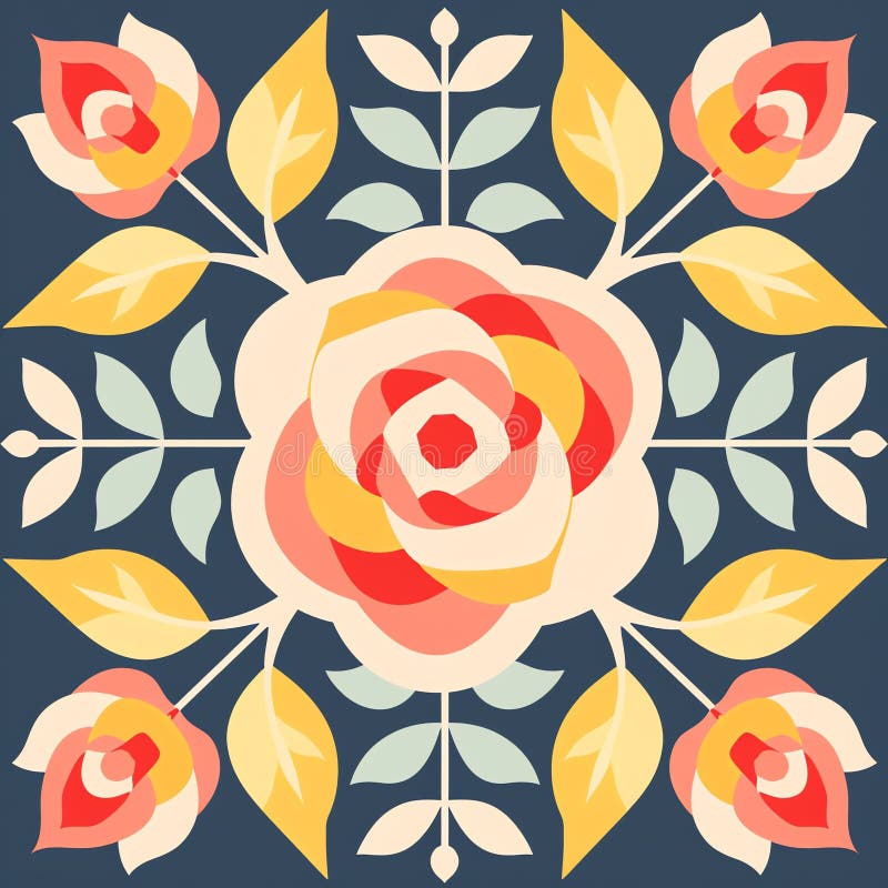 Moroccan Roses Flowers Background Pattern Wallpaper Vector Stock ...