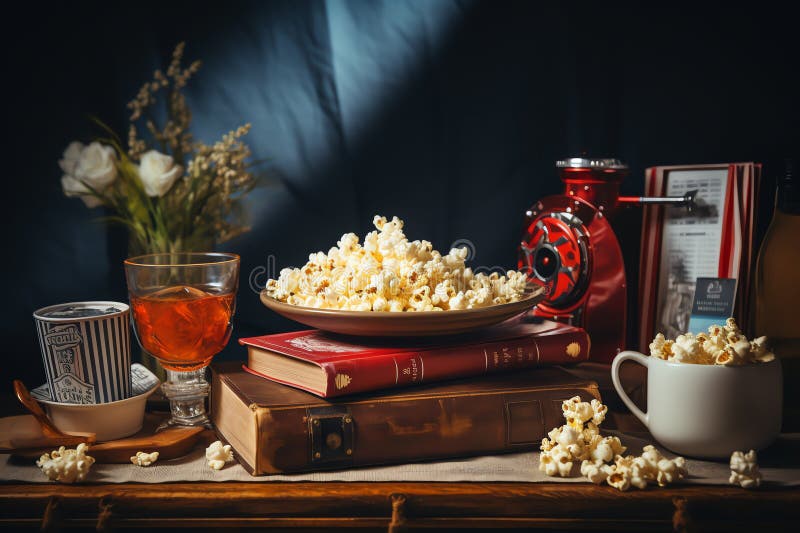 Movie Props Movie Night Party Fun Stock Illustration - Illustration of ...