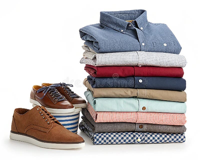 Clothing Stack Isolated on Transparent Background Stock Illustration ...