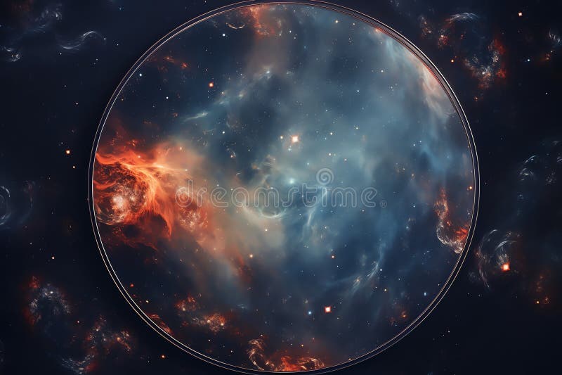 Nebula Mirror Fantasy Sky Night Gazing Stock Illustration ...