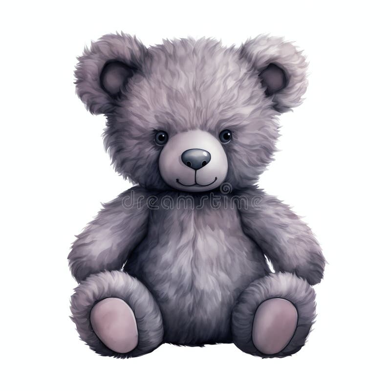 Neon Gray Teddy Bear Illustration for Nursery Stock Illustration ...