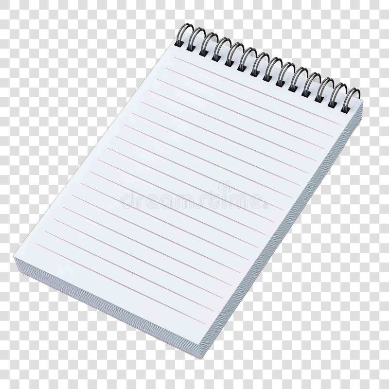 Notepad Transparent Background Realistic Element Stock Illustration ...