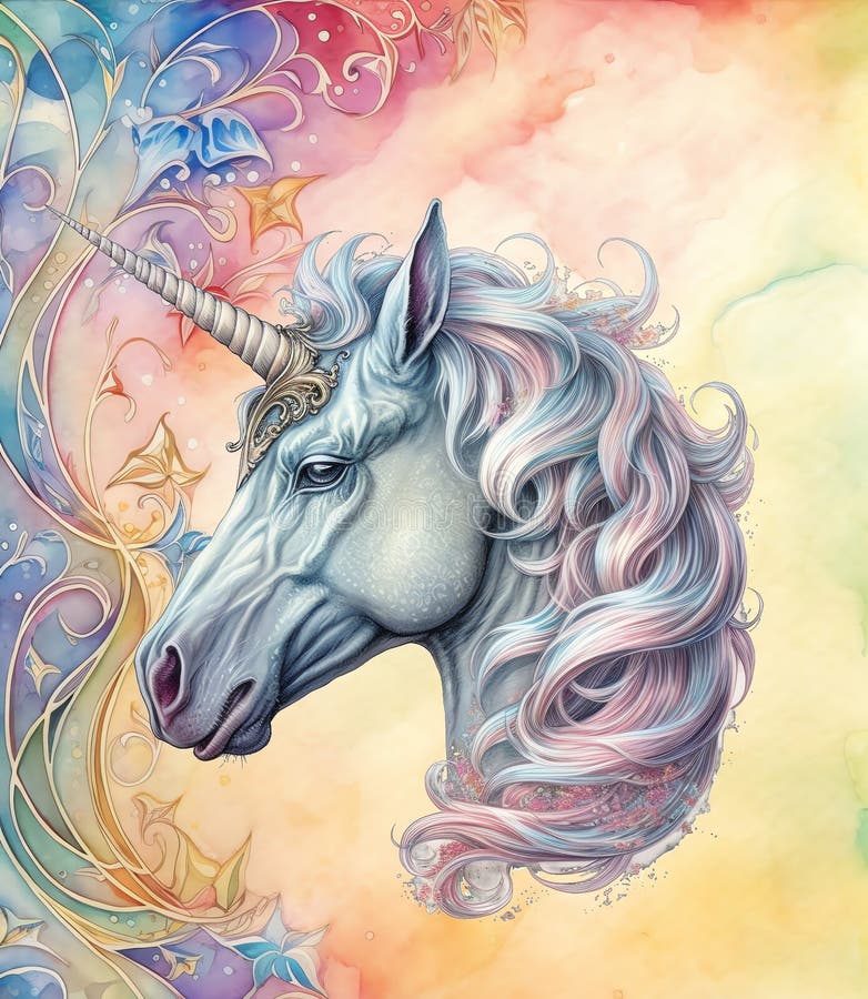 Old Paper Unicorn Vintage Junk Journal Digital Paper Stock Illustration ...