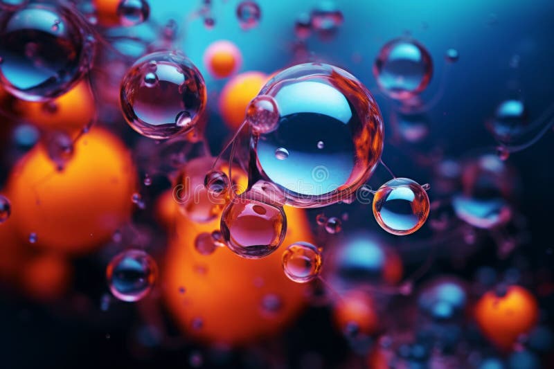 Oxygen Molecules Nano Particles Stock Illustration - Illustration of ...