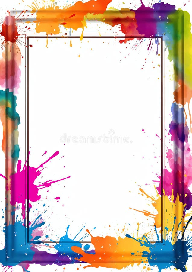 Paint Splatter Border Frame 80s Retro Nostalgic Stock Illustration ...
