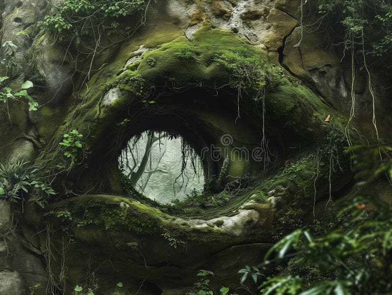 AI-Generated Image: Pareidolia - an Eye in the Forest Stock ...