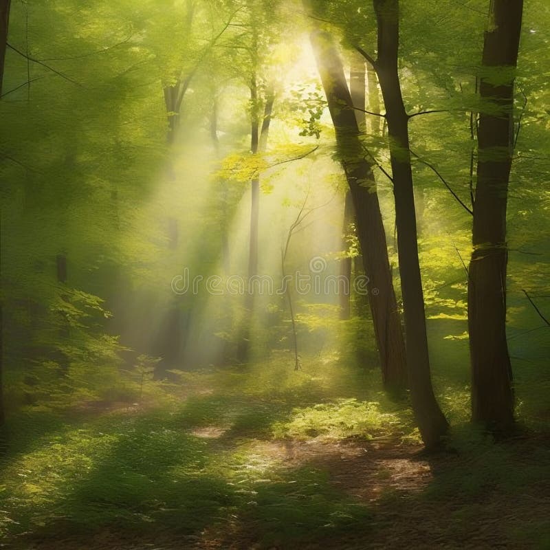 An Image of a Peaceful Forest Clearing on a Sunny Day. Stock ...