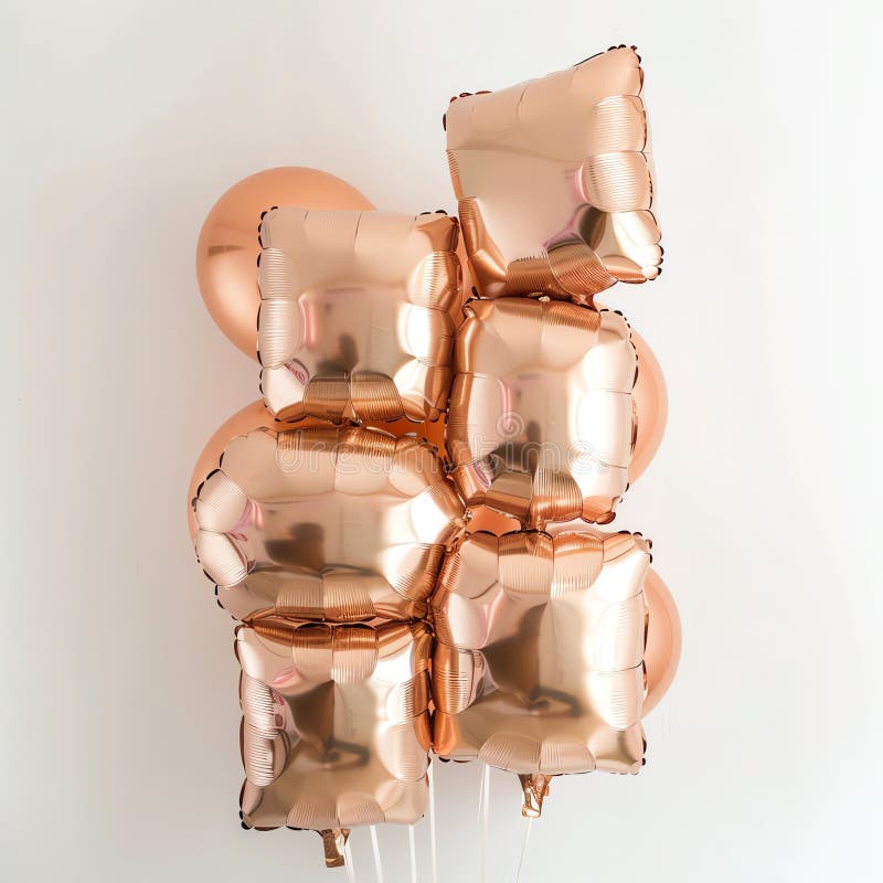 Peach Rectangular Shaped Foil Balloon Stock Illustration - Illustration ...