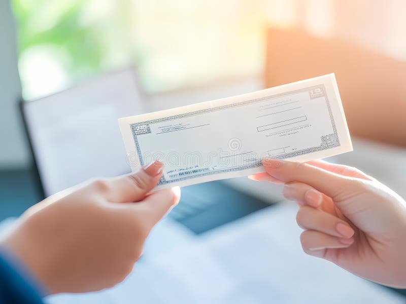 AI-Generated Image of a Person is Holding a Check in Their Hand Stock ...