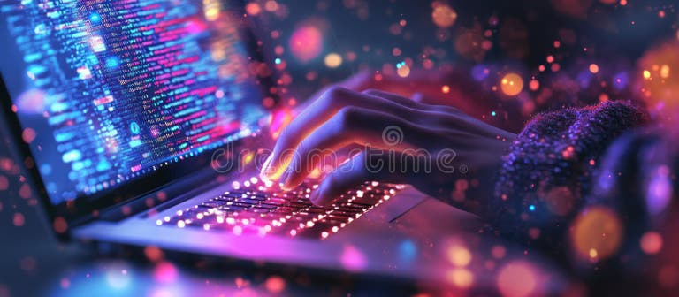 AI-Generated Image: Person Learning Coding on Laptop with Code Snippets ...