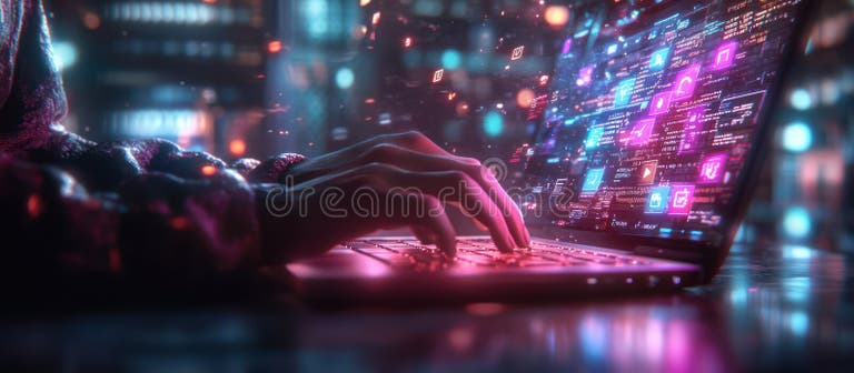 AI-Generated Image: Person Learning Coding on Laptop with Code Snippets ...