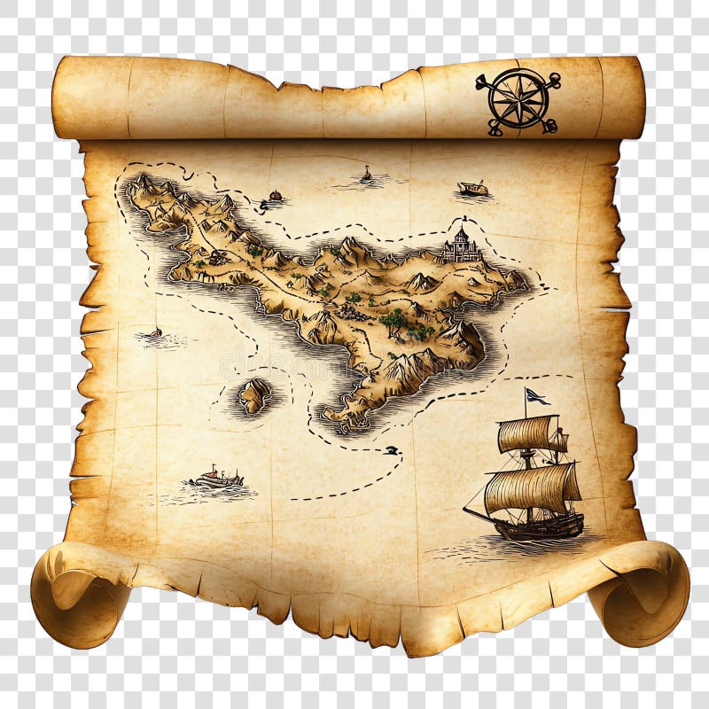 Pirate treasure map stock image. Illustration of frame - 341487035