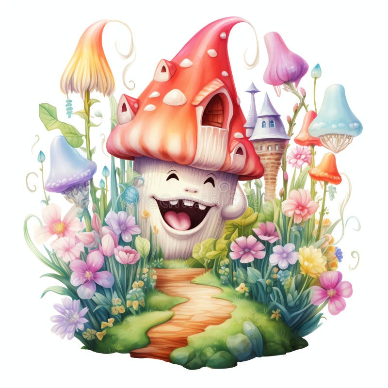Pixie Pathway Toothfairy Fairytale World Watercolor Stock Illustration ...
