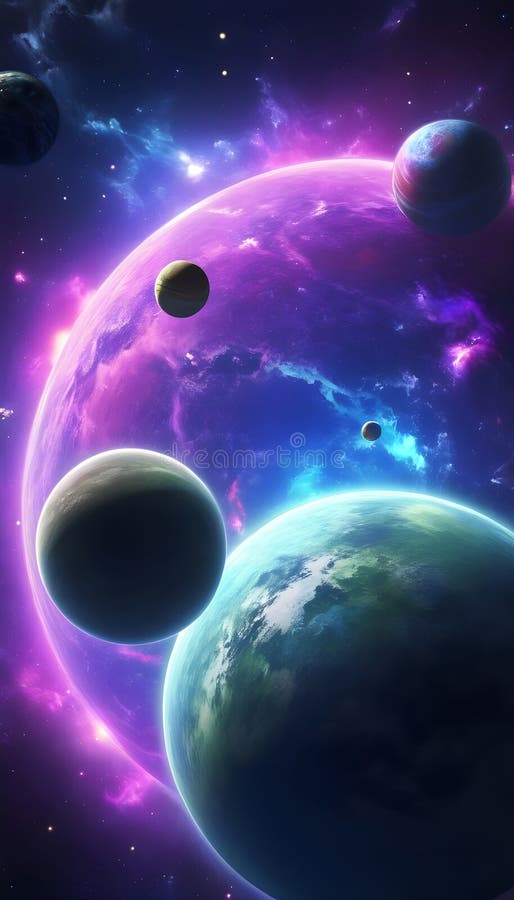 An Image of Planets and Planets in Space Stock Illustration ...